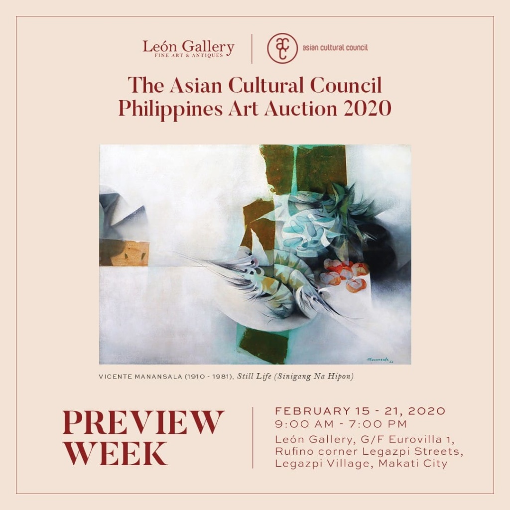 The Asian Cultural Council Philippines Art Auction 2020 – Agimat ...